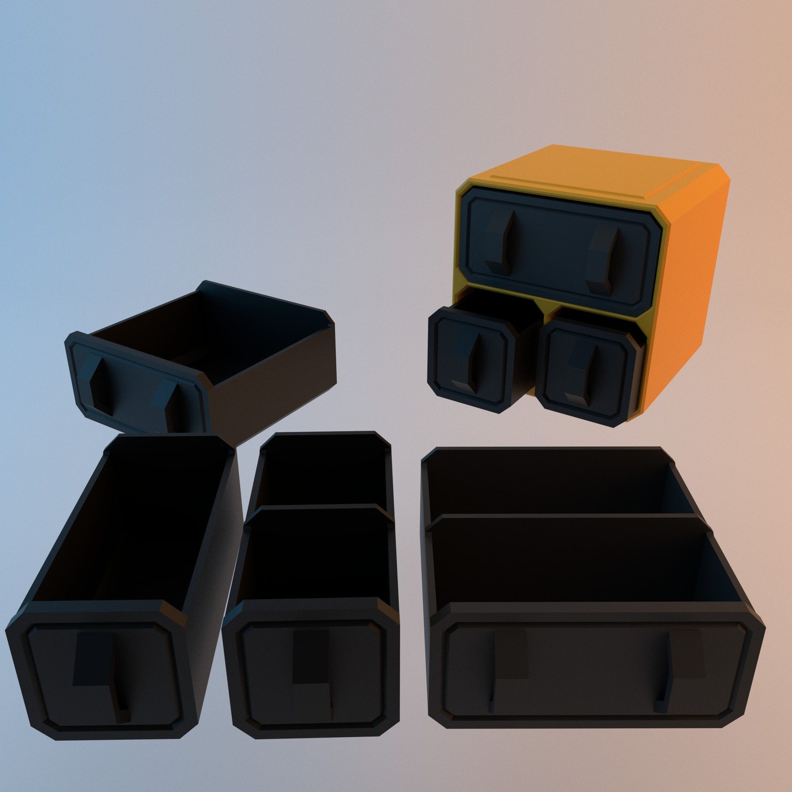 Sotrage Crate Modular Drawer System Crate Mini Container STL File -3D ...