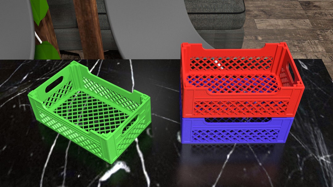 Stackable Crate Mini Container STL File -3D Print for Office -stackable ...