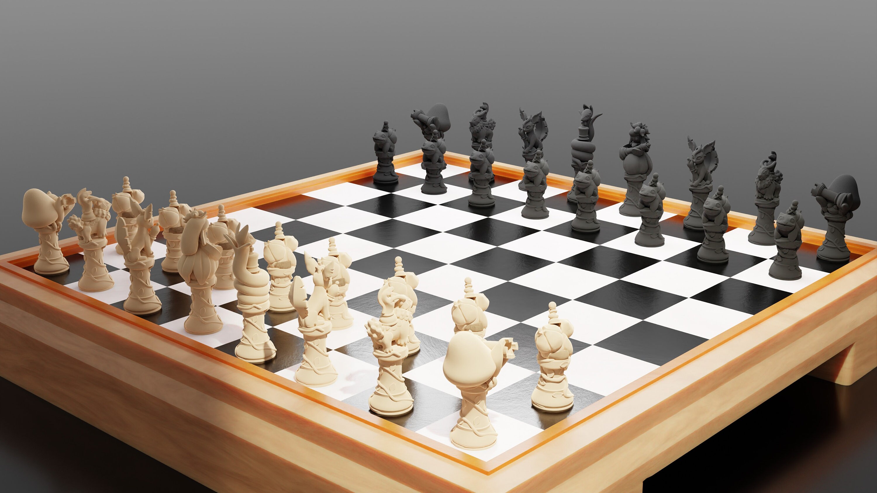 Pokemon Chess Set 3D Print File Stl, Chess Set Premium Chess Set Chess ...