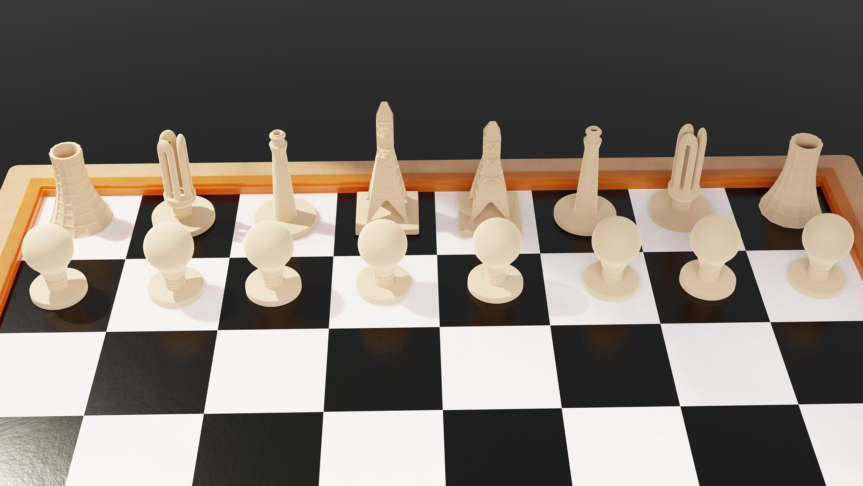 Chess Set Modern 3D Print File Stl, Chess Set Premium Chess Set Chess ...