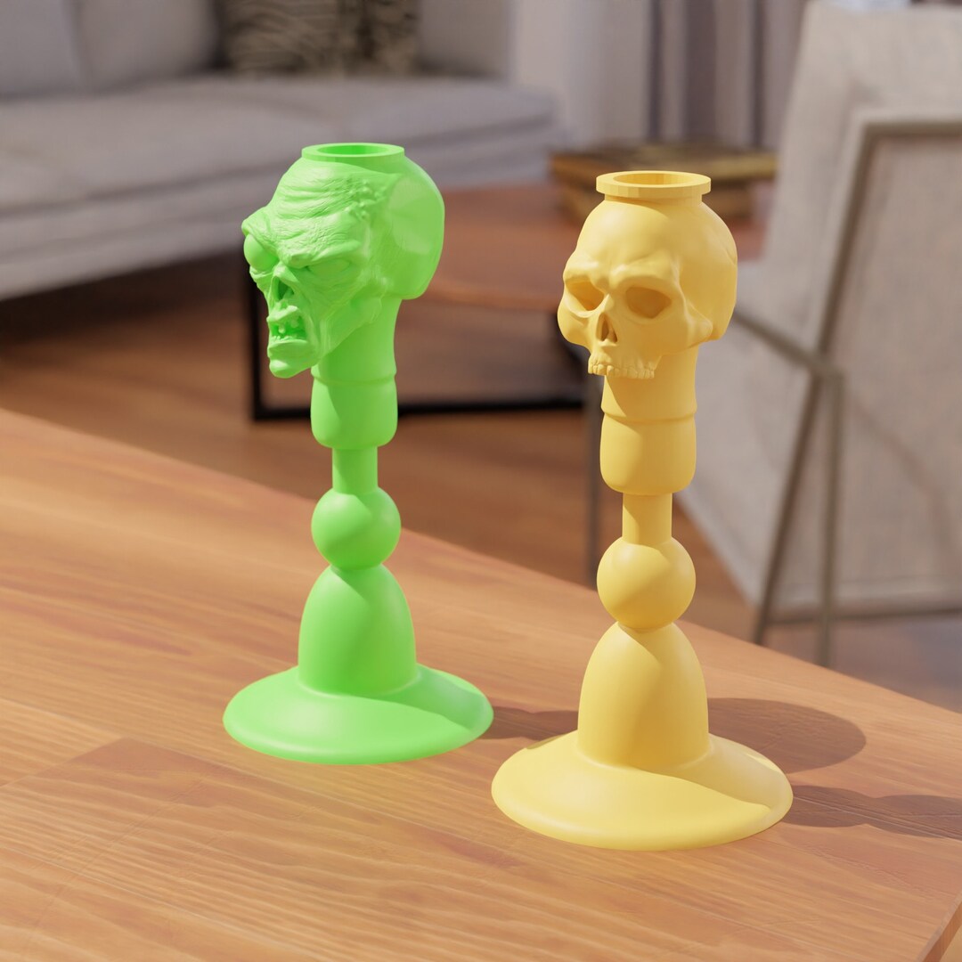 Zombie Skull Candle Holder 3D Print Stl File | 3D Home Decoration ...