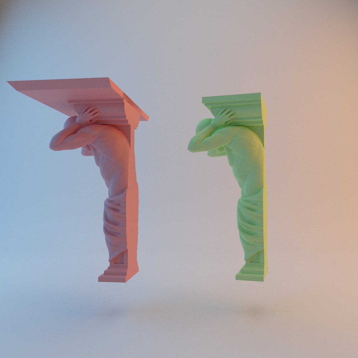 Atlas Column Support 3D PICTURE MODEL Wall Art Wall - Etsy