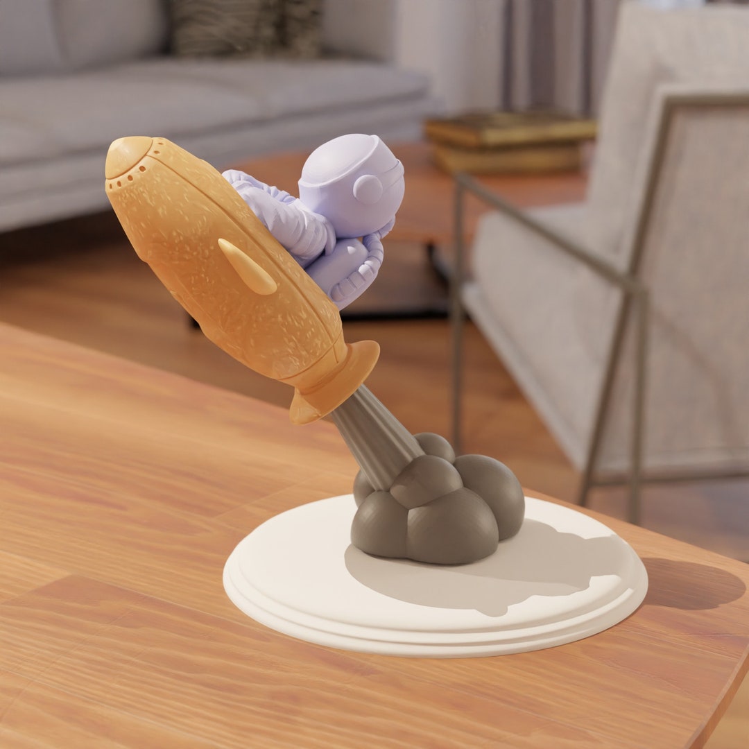 Astronaut Takes off on a Rocket - Stl File 3d Printing - Spaceman 3d ...