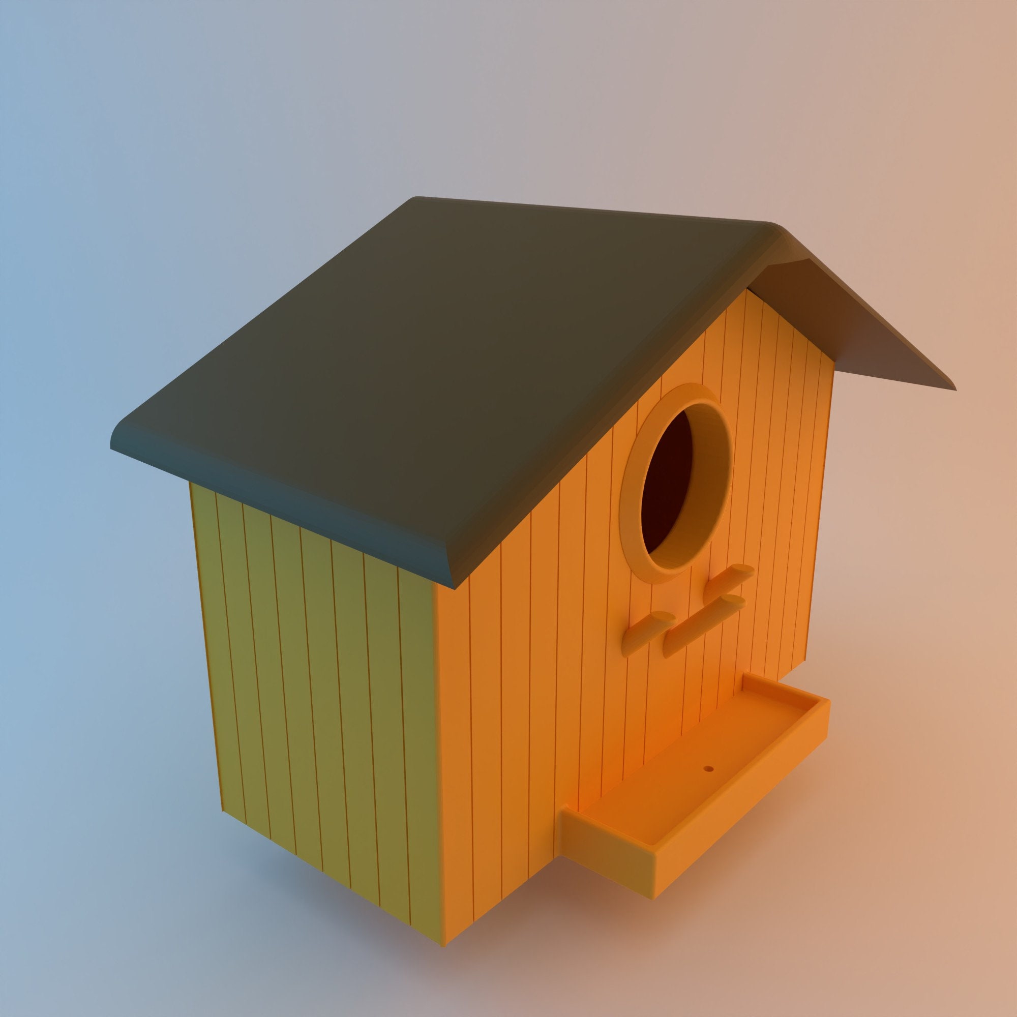 Birdhouse STL Files, Birdhouse 3D Print Files, Bungalow 3D Print Files ...