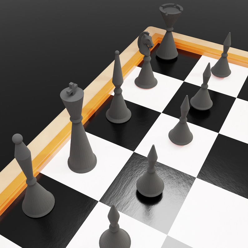 Chess Set Modern 3D Print File Stl Chess Set Premium - Etsy