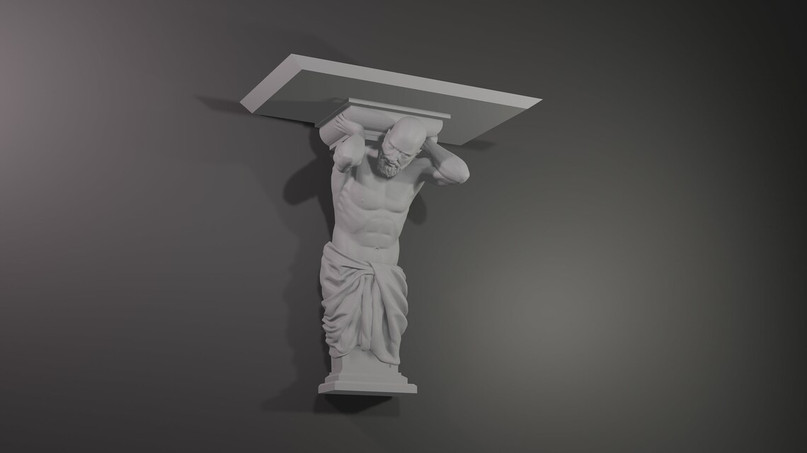 Atlas Column Support 3D PICTURE MODEL Wall Art Wall - Etsy