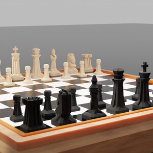 Chess Set Modern - 3D Print File Stl, Chess Set - Premium Chess Set ...