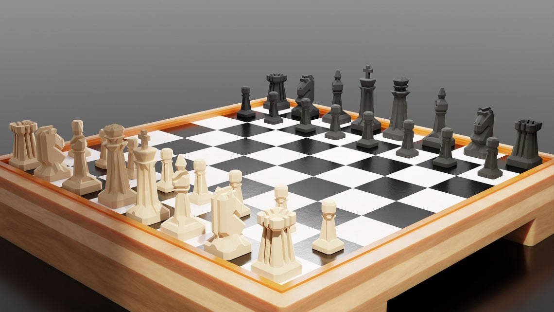 Chess Set Modern 3D Print File Stl Chess Set Premium - Etsy