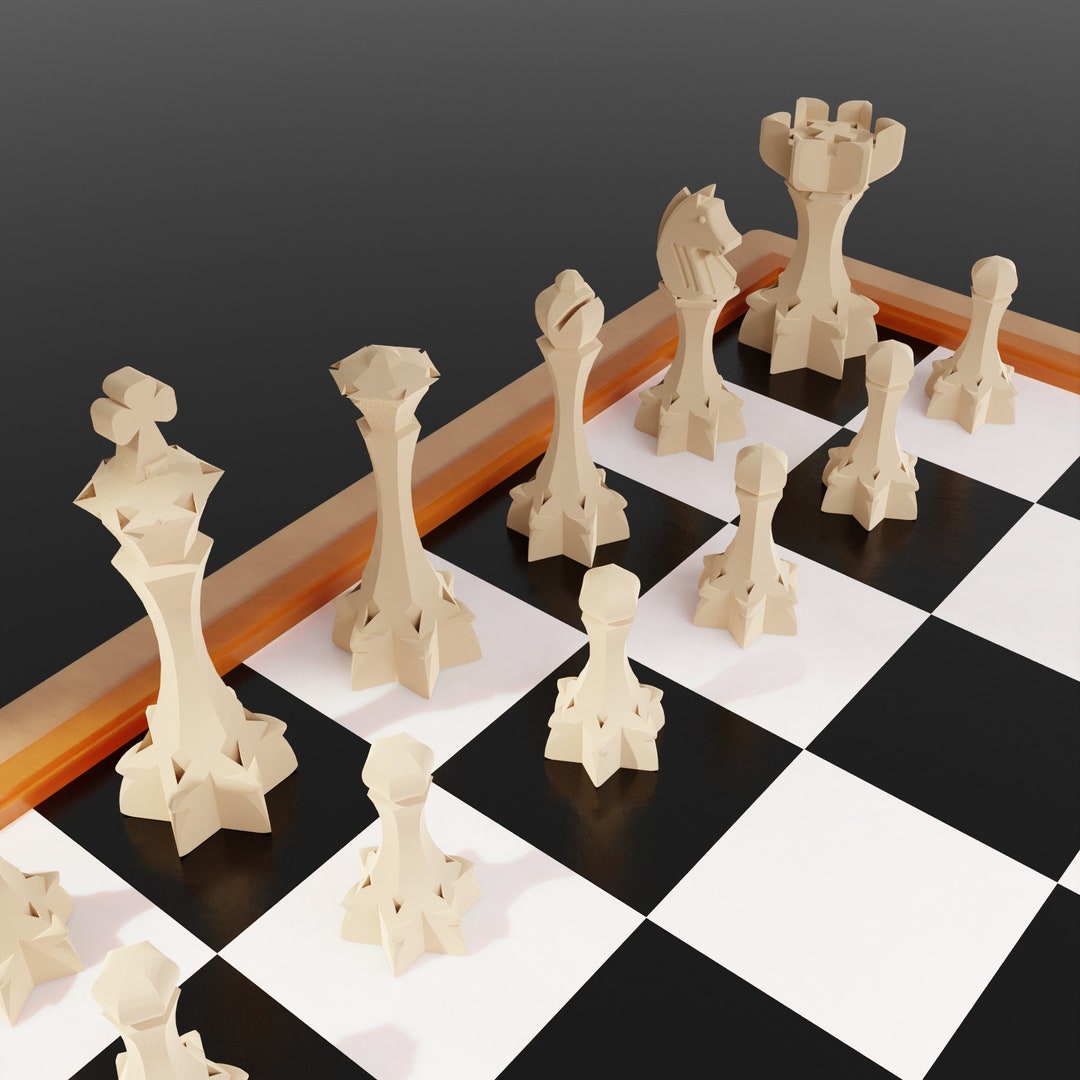 Modern Chess Set - 3D Print File Stl, Chess Set - Premium Chess Set - Chess Set Board - Game ...