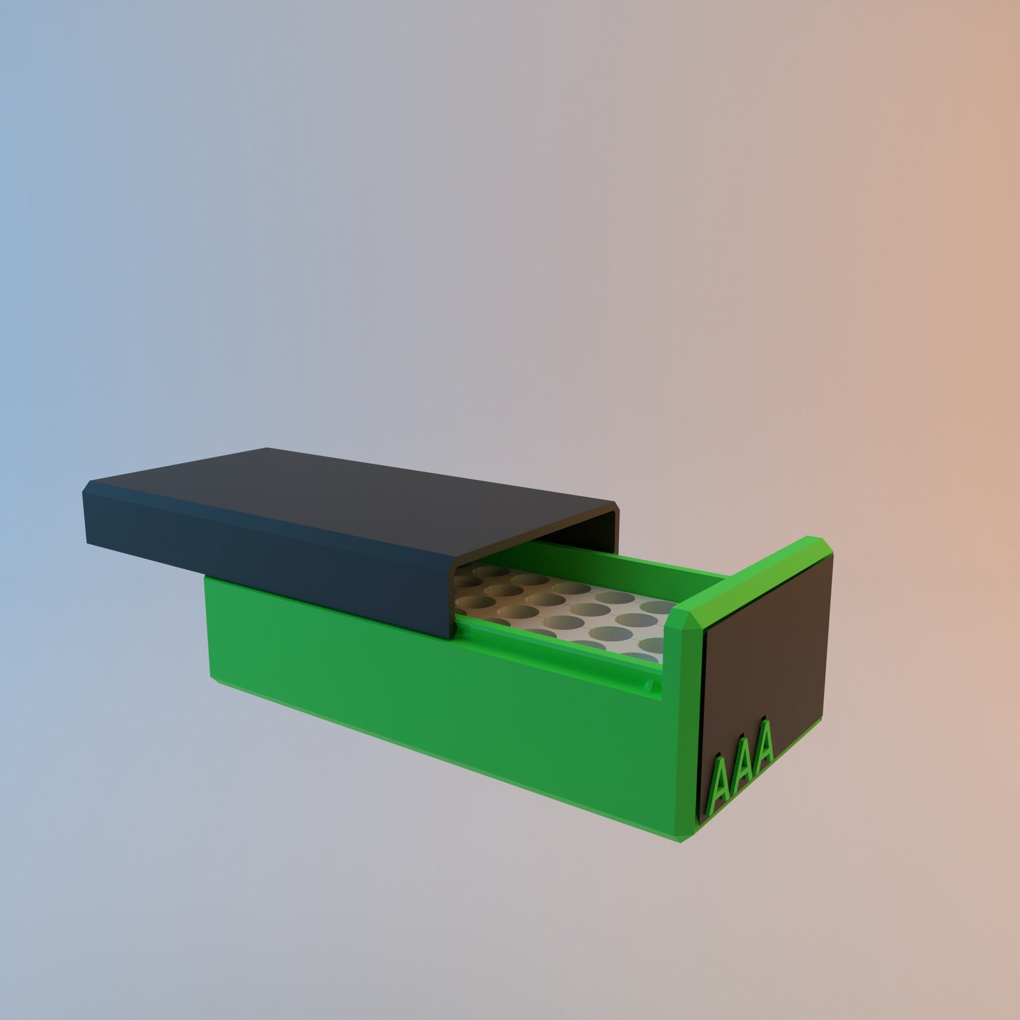 Battery Holderer Organizer for AAA Batteries Mini Container STL File 3D ...