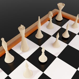 Chess Set Modern - 3D Print File Stl, Chess Set - Premium Chess Set ...