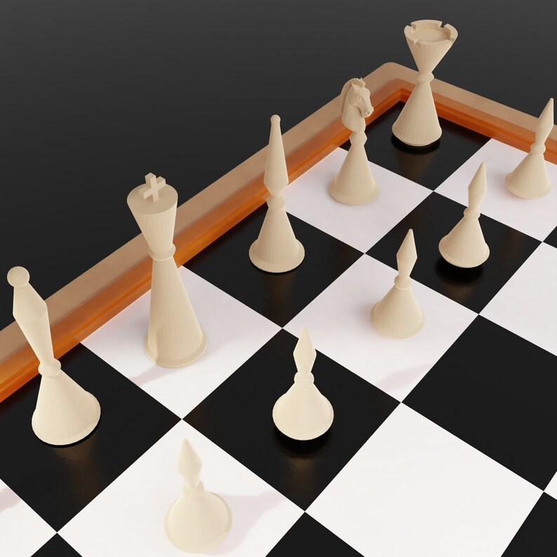 Chess Set Modern 3D Print File Stl, Chess Set Premium Chess Set Chess ...