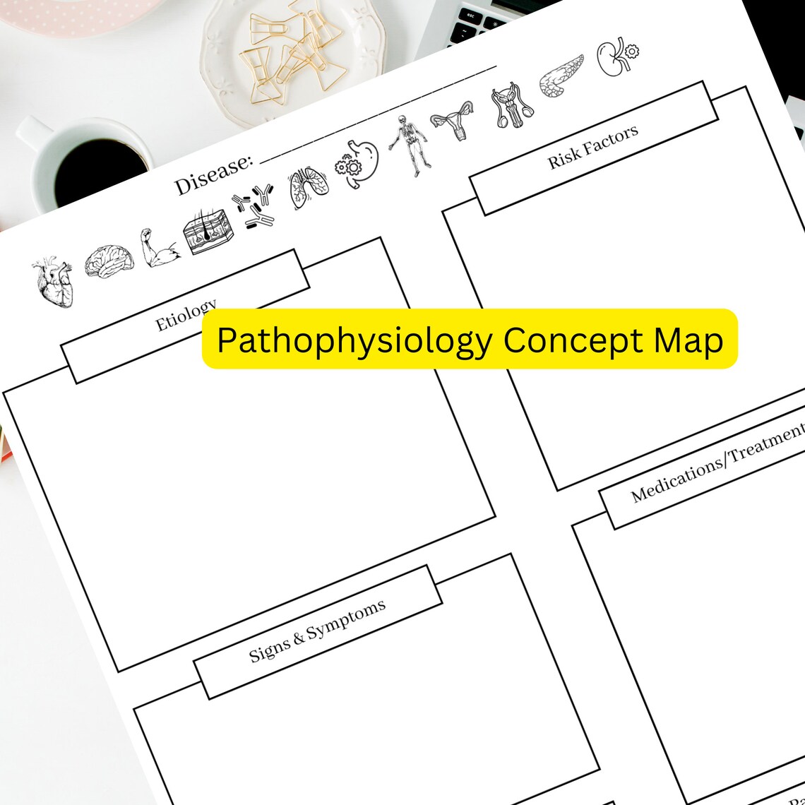 Nursing Concept Map, Med Surg Template, Nursing Concept Map Template ...