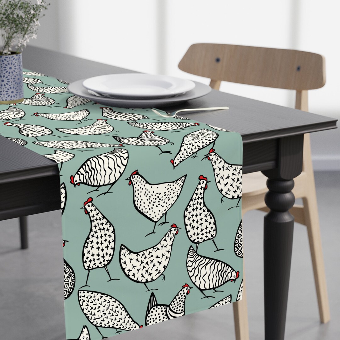 Chicken Table Runner, Farmhouse Chicken Table Runner, - Etsy