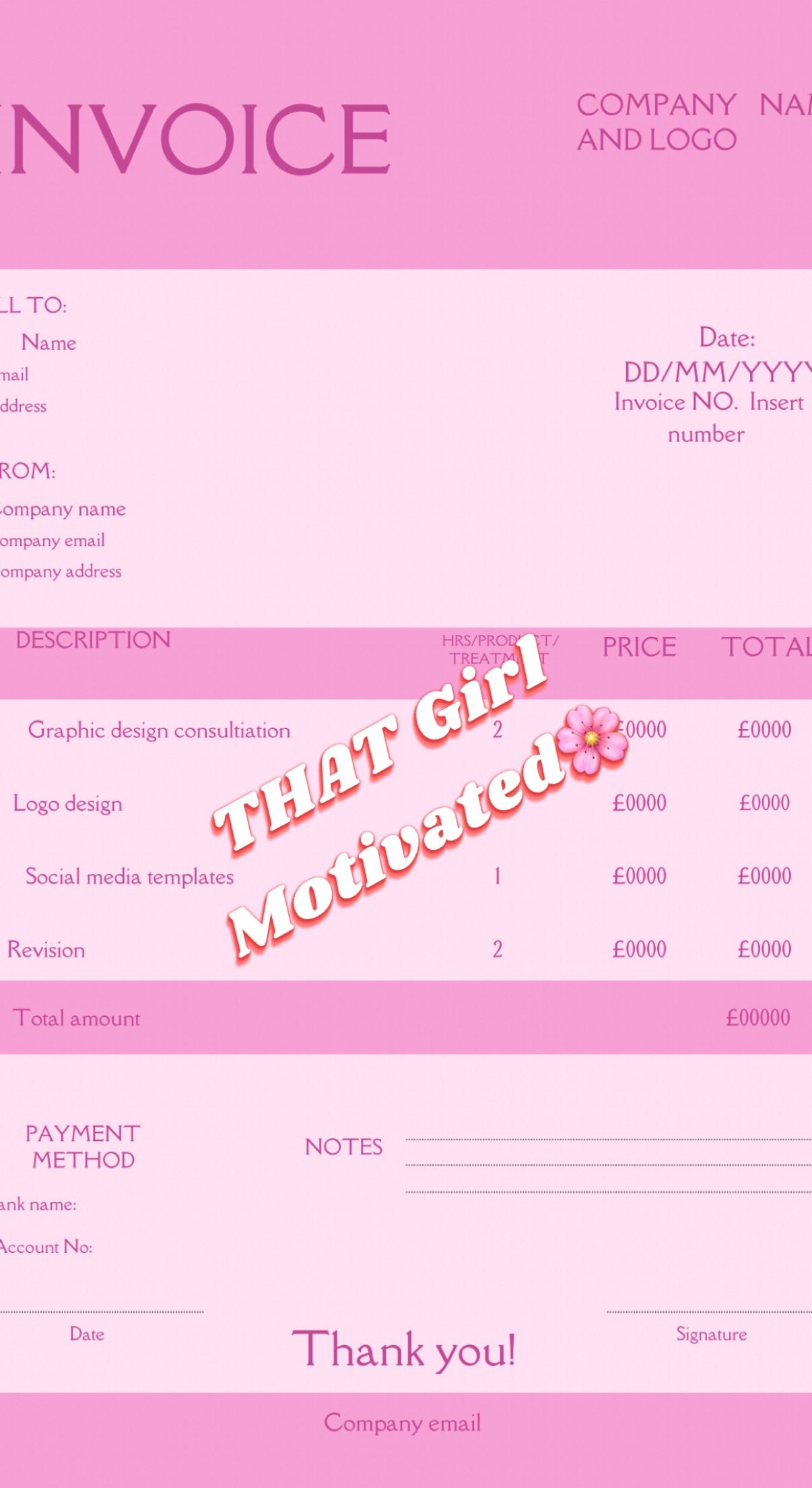 Girl Boss Company Invoice Pink - Etsy
