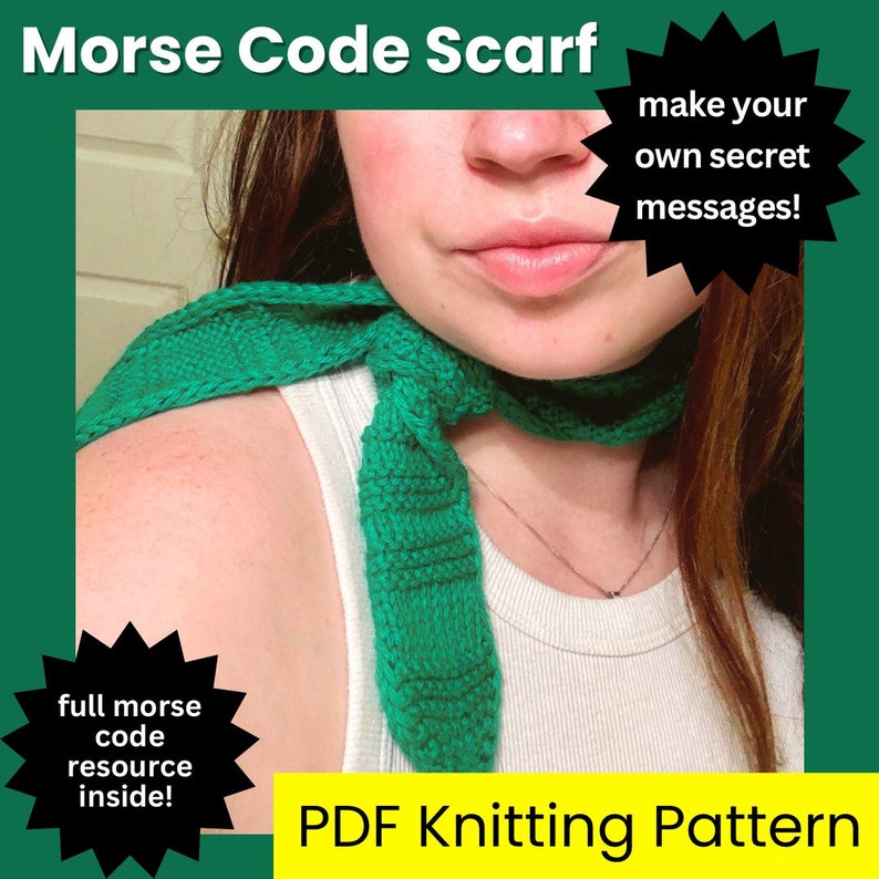 Morse Code Scarf PDF Knitting Pattern DIGITAL DOWNLOAD - Etsy
