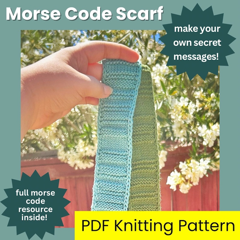 Morse Code Scarf PDF Knitting Pattern DIGITAL DOWNLOAD - Etsy