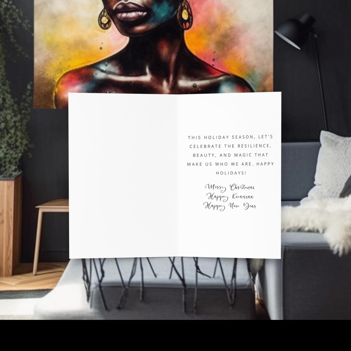 African American Holiday Kwanzaa Christmas Greeting Card Black Woman ...