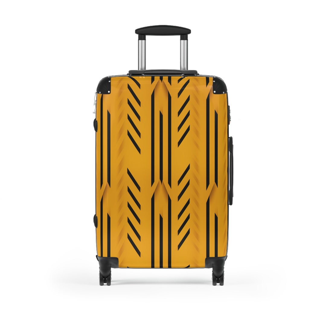 Gold With Black Accents Mud Cloth Inspired Suitcase - Etsy