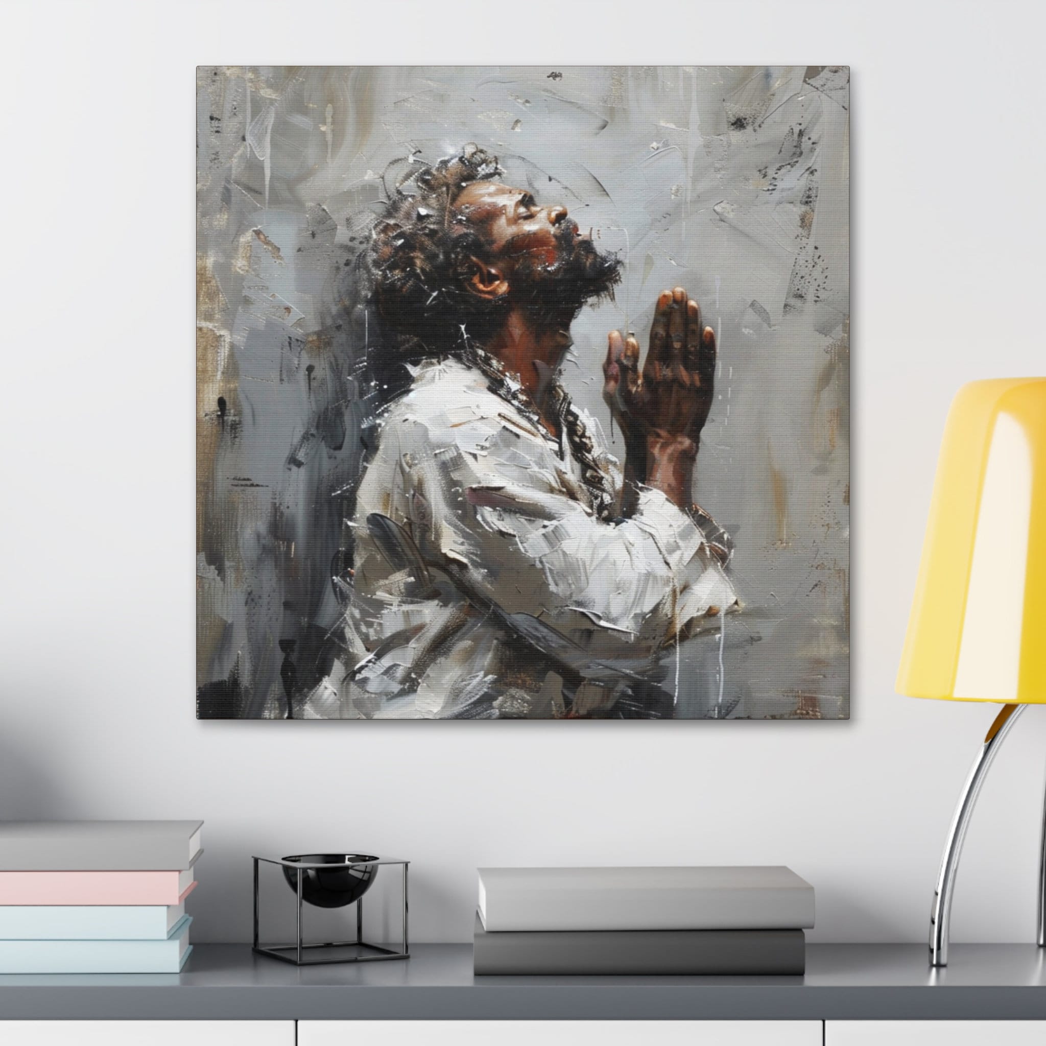 Inspirational Black African American Culture Wall Art Man in Prayer ...