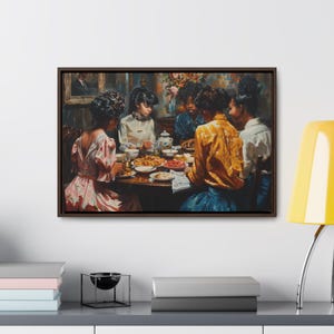 Elegant Tea Time Gathering - Vintage African American Wall Art, 100% ...