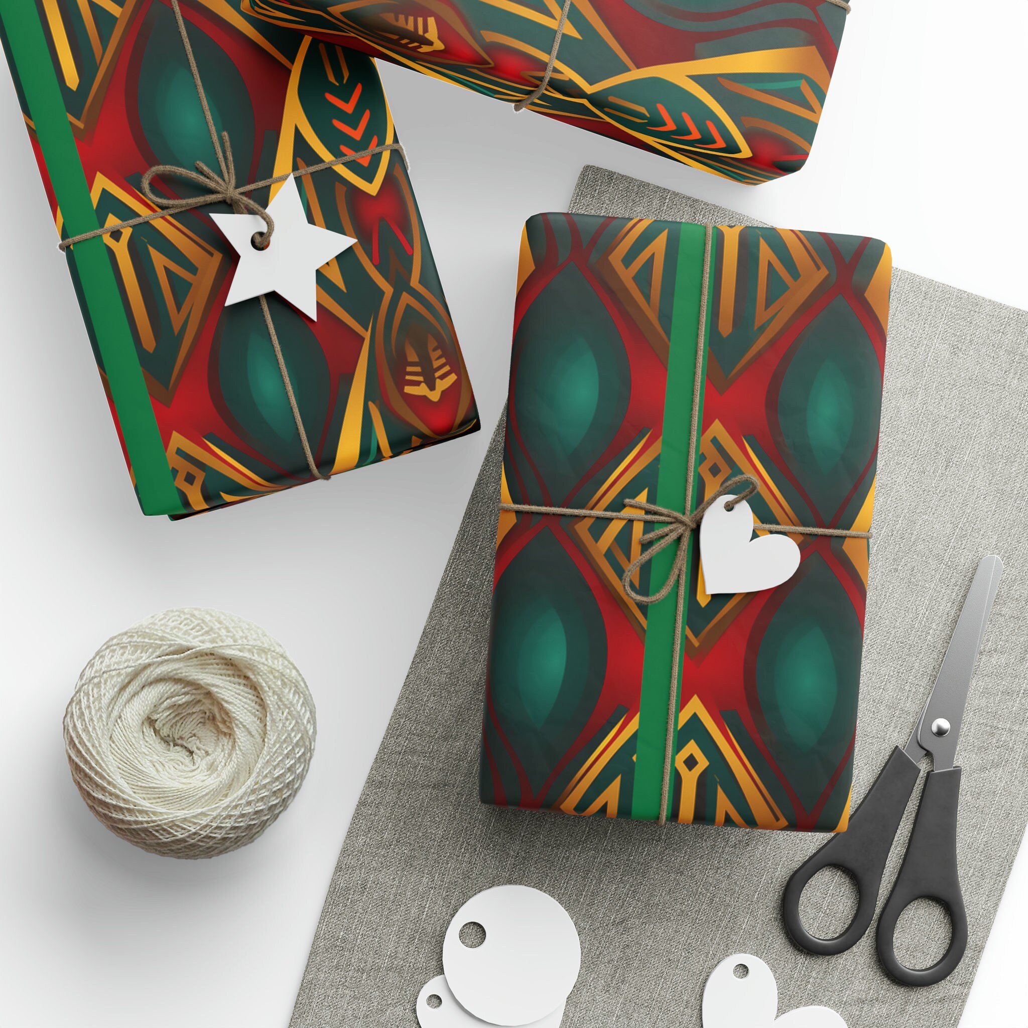 African Pattern Kenyan-inspired Holiday Christmas Wrapping Papers ...