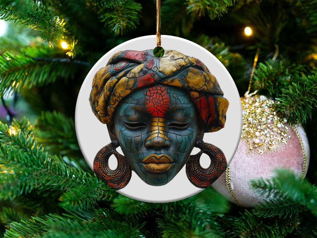 Original African Tribal Mask Ornament, Unique Black Home Art Decor ...