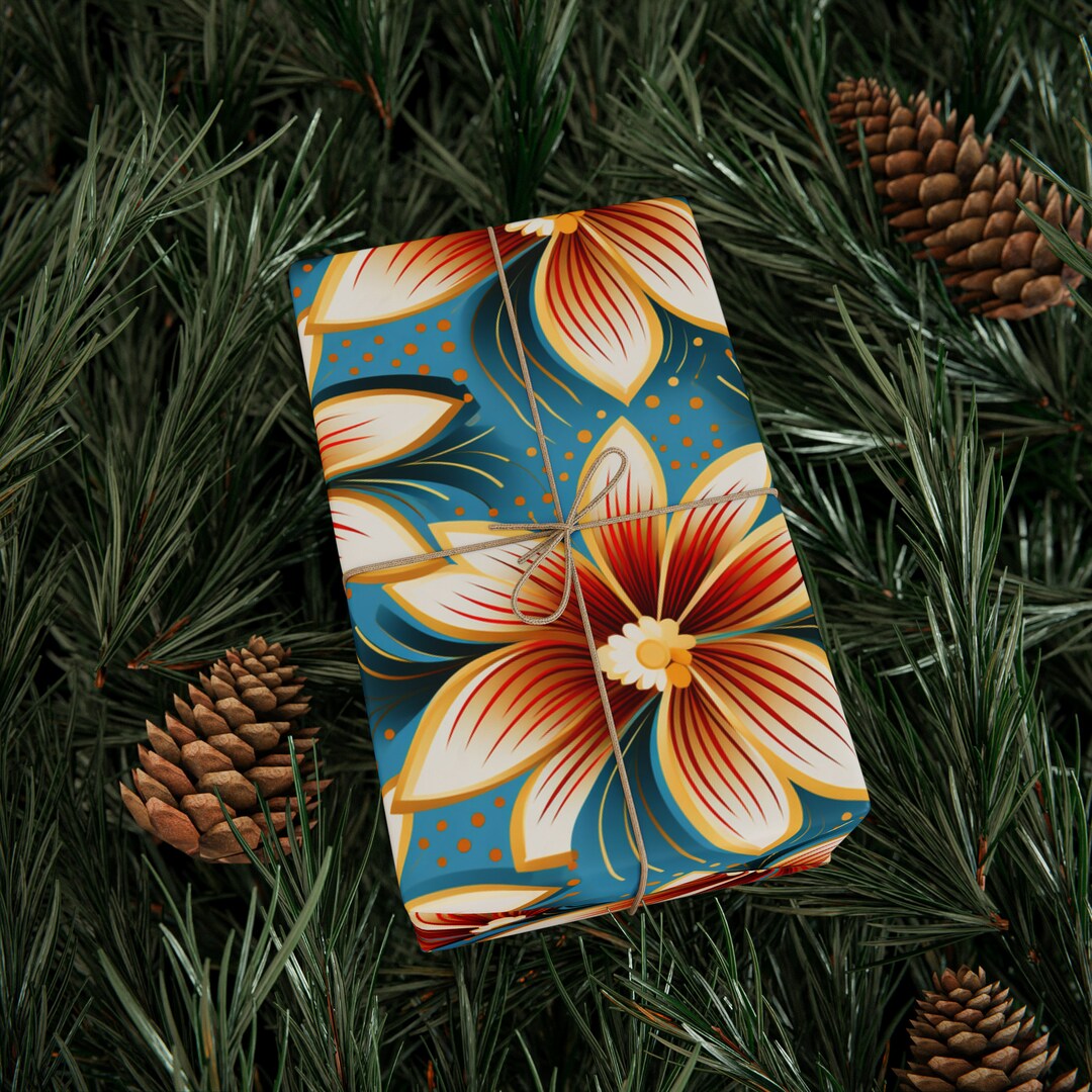 Lily Floral Gift Wrapping Paper Christmas Birthday Wedding Gift Giving ...