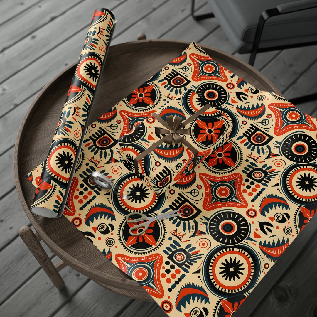 African Mud Cloth Kente Wrapping Paper: Igbo Print Gift Wrap - Etsy