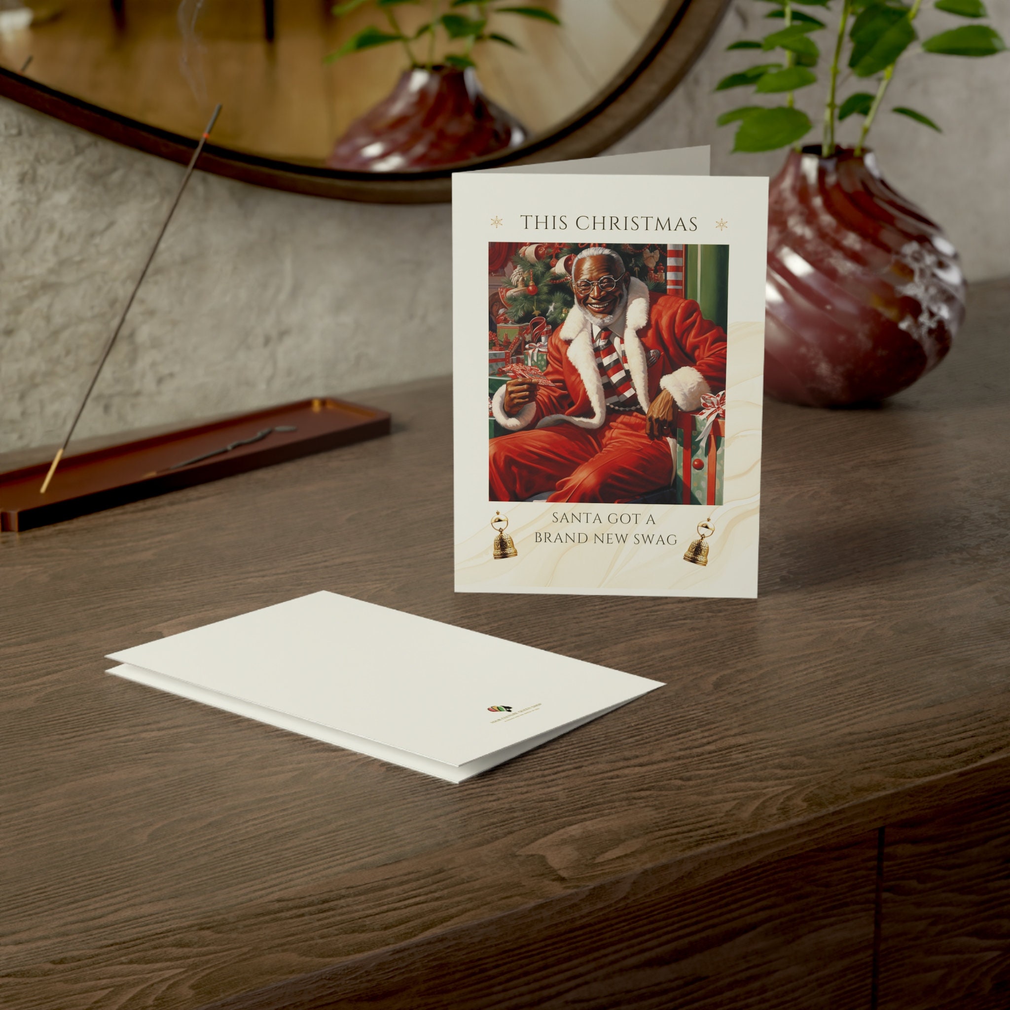 Black Santa Cool Dad Grandpa African American Christmas Card Season ...