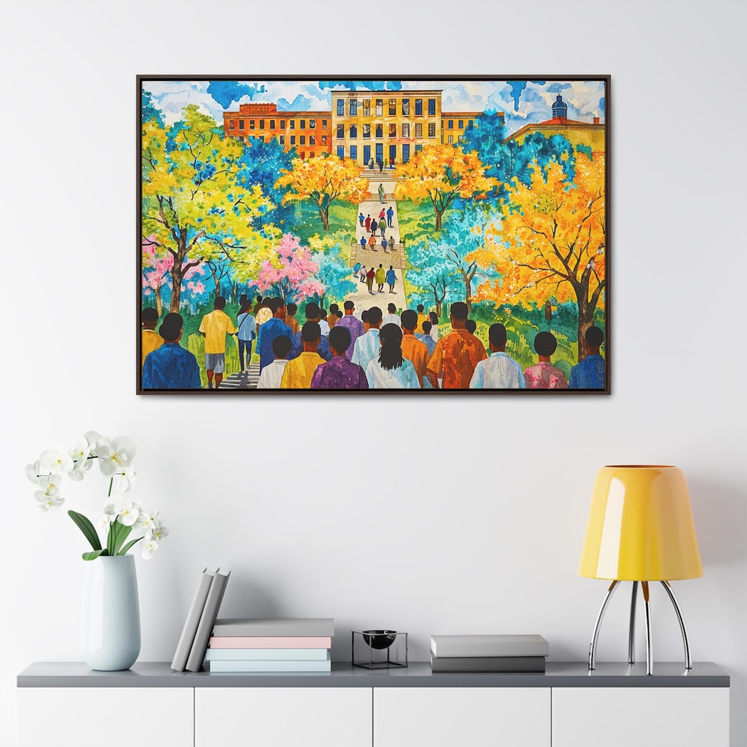 Watercolor College Campus Canvas Print – Inspirational Art for ...