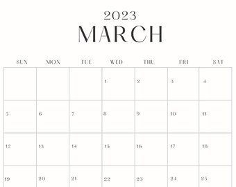 March 2023 Calendar *DIGITAL DOWNLOAD* - Etsy