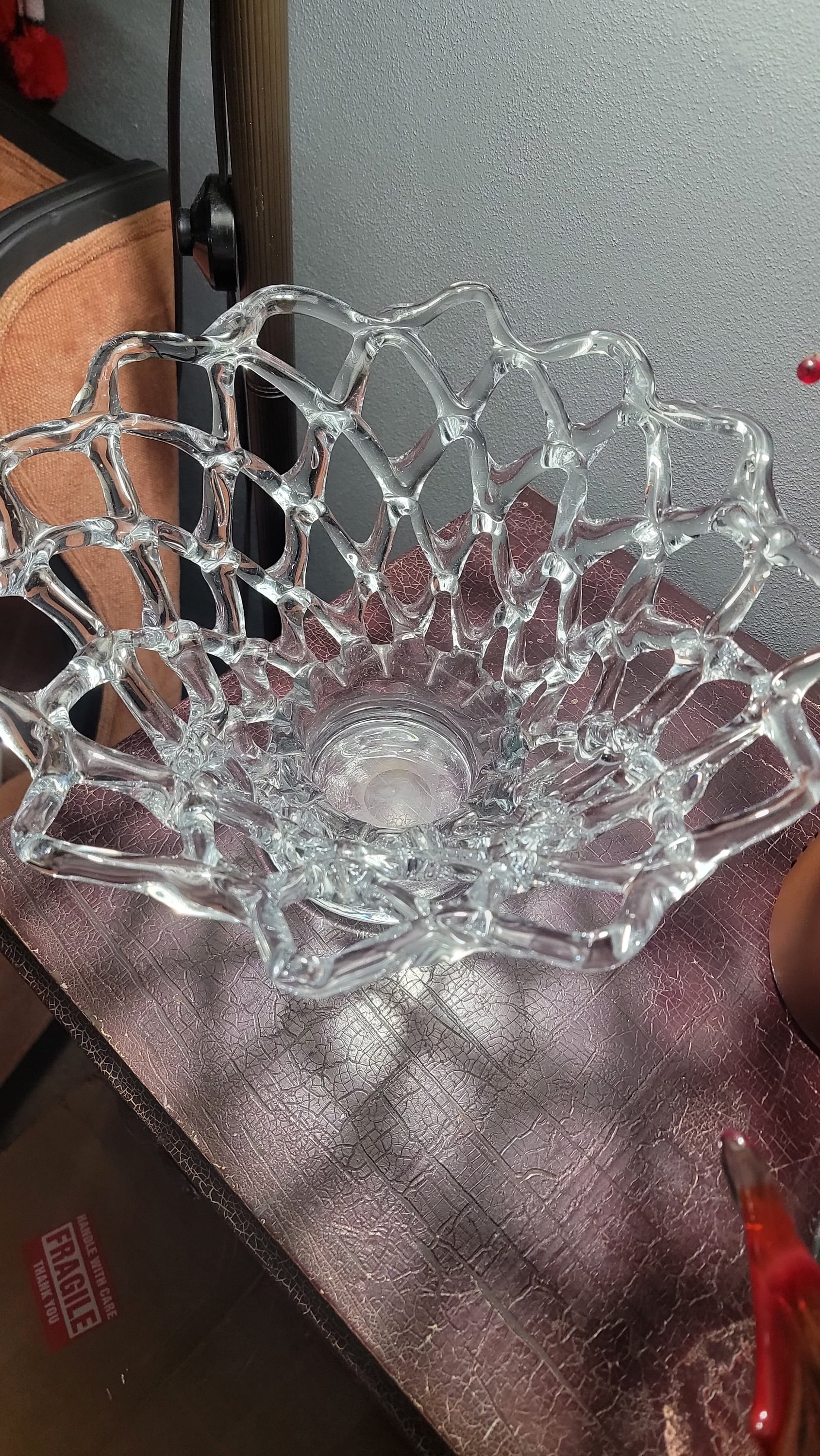 Clear Glass Lattice Bowl - Etsy
