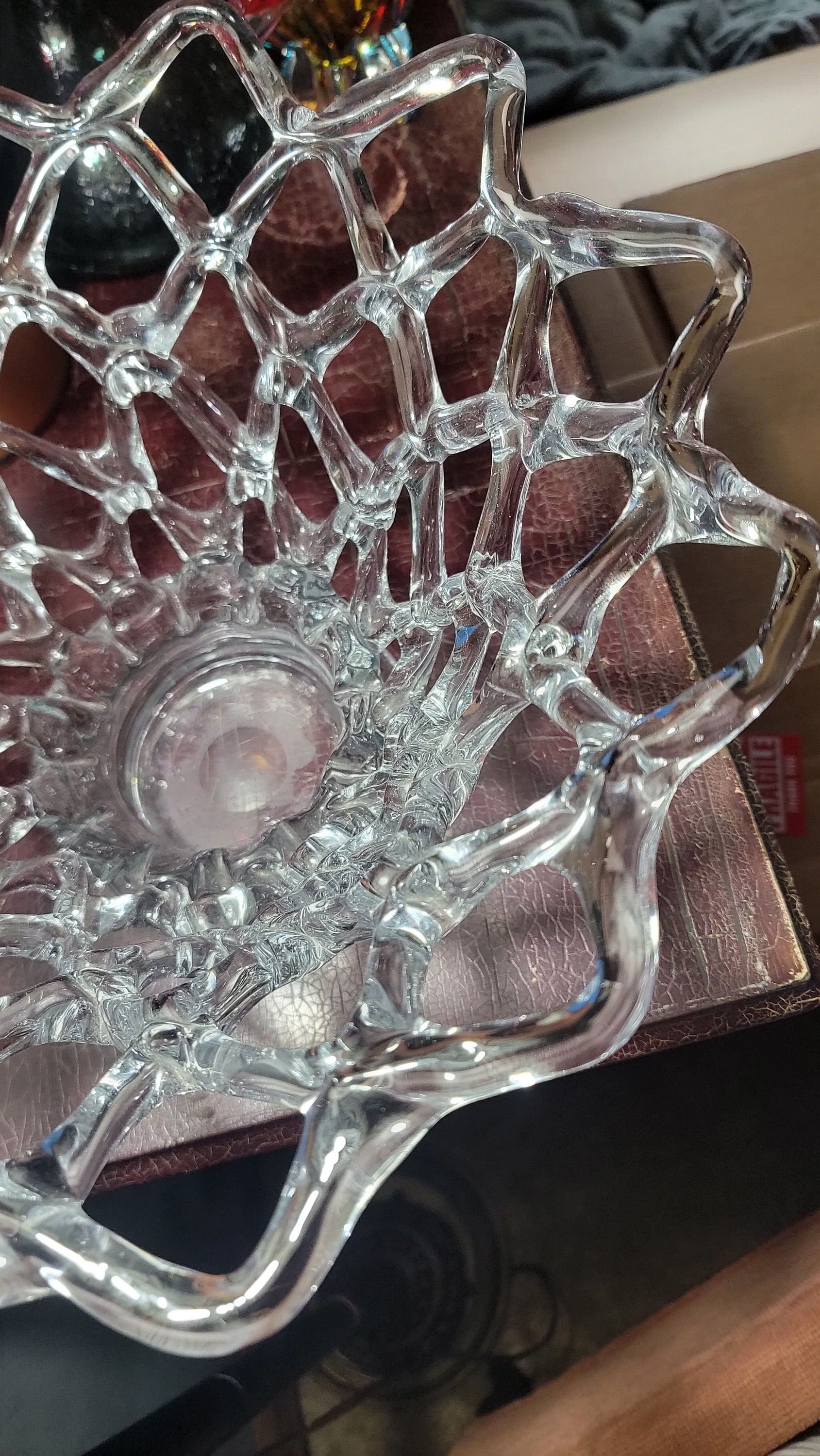 Clear Glass Lattice Bowl - Etsy