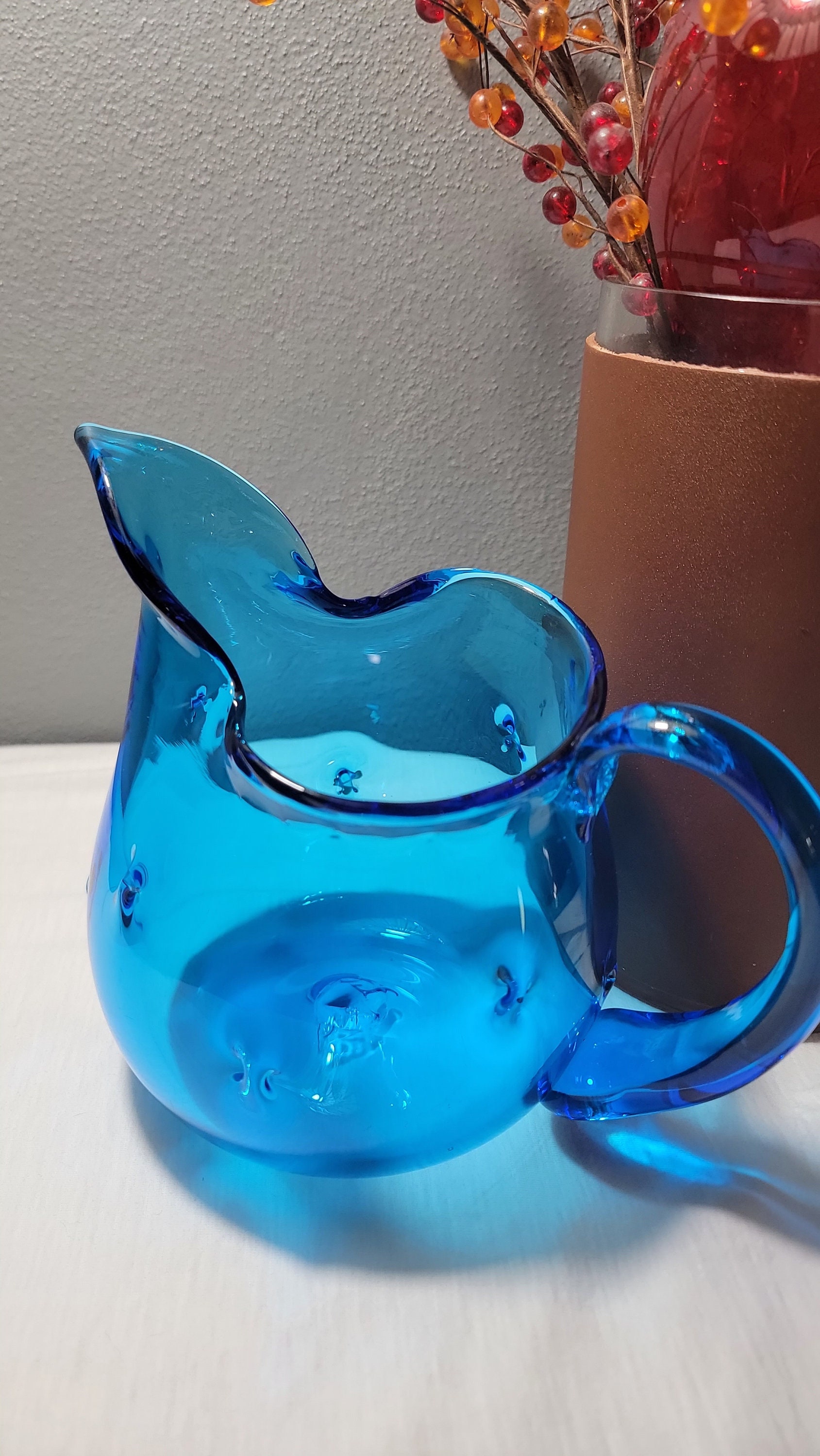 Vintage Bischoff Pinched Pitcher - Etsy