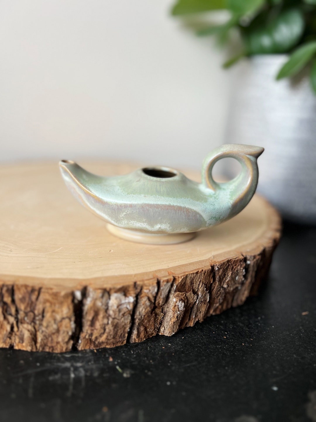 Vintage Stangl Pottery Genie Lamp Ceramic Planter, Oil Lamp, Small ...