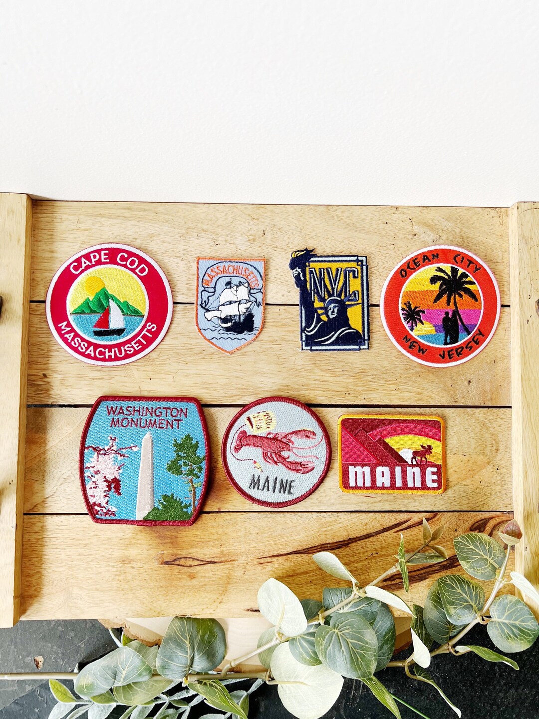 Embroidered State Patches Maine, NYC, Cape Cod, Massachusetts ...