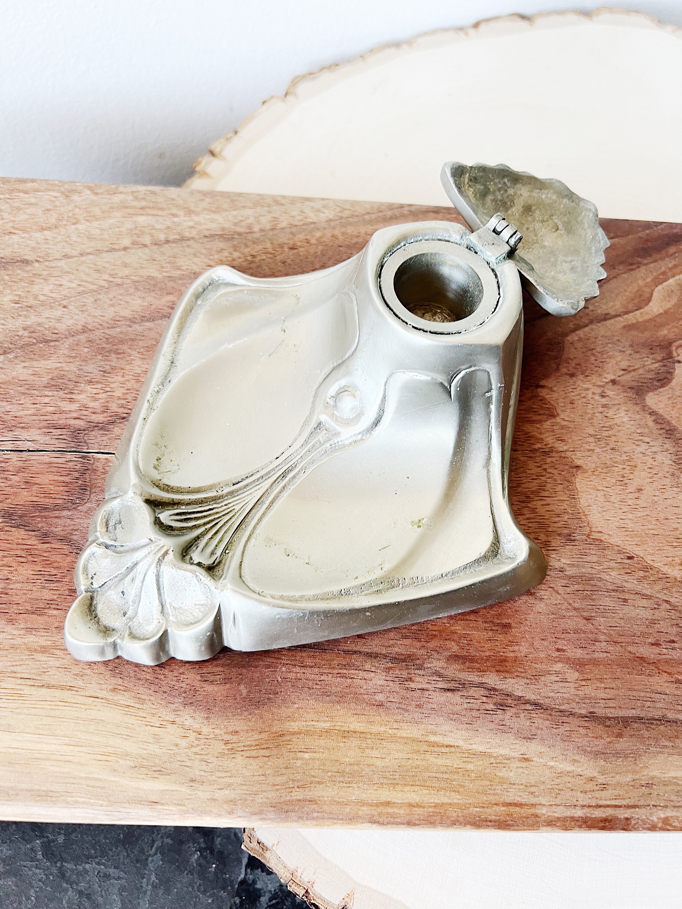 Antique Silver Inkwell Office Decor Victorian Library - Etsy