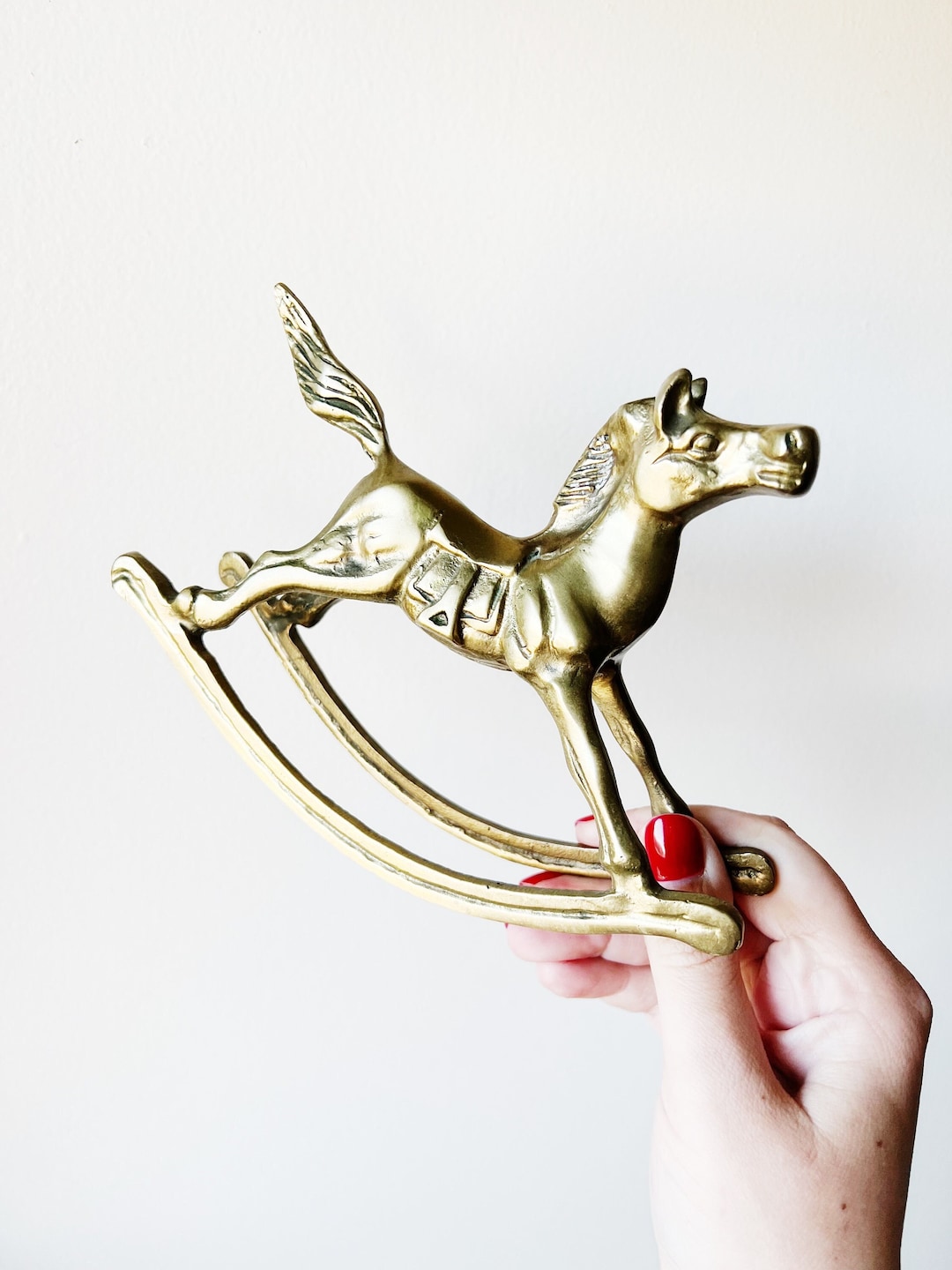 Vintage Solid Brass Rocking Horse Art Deco Brass Animals - Etsy