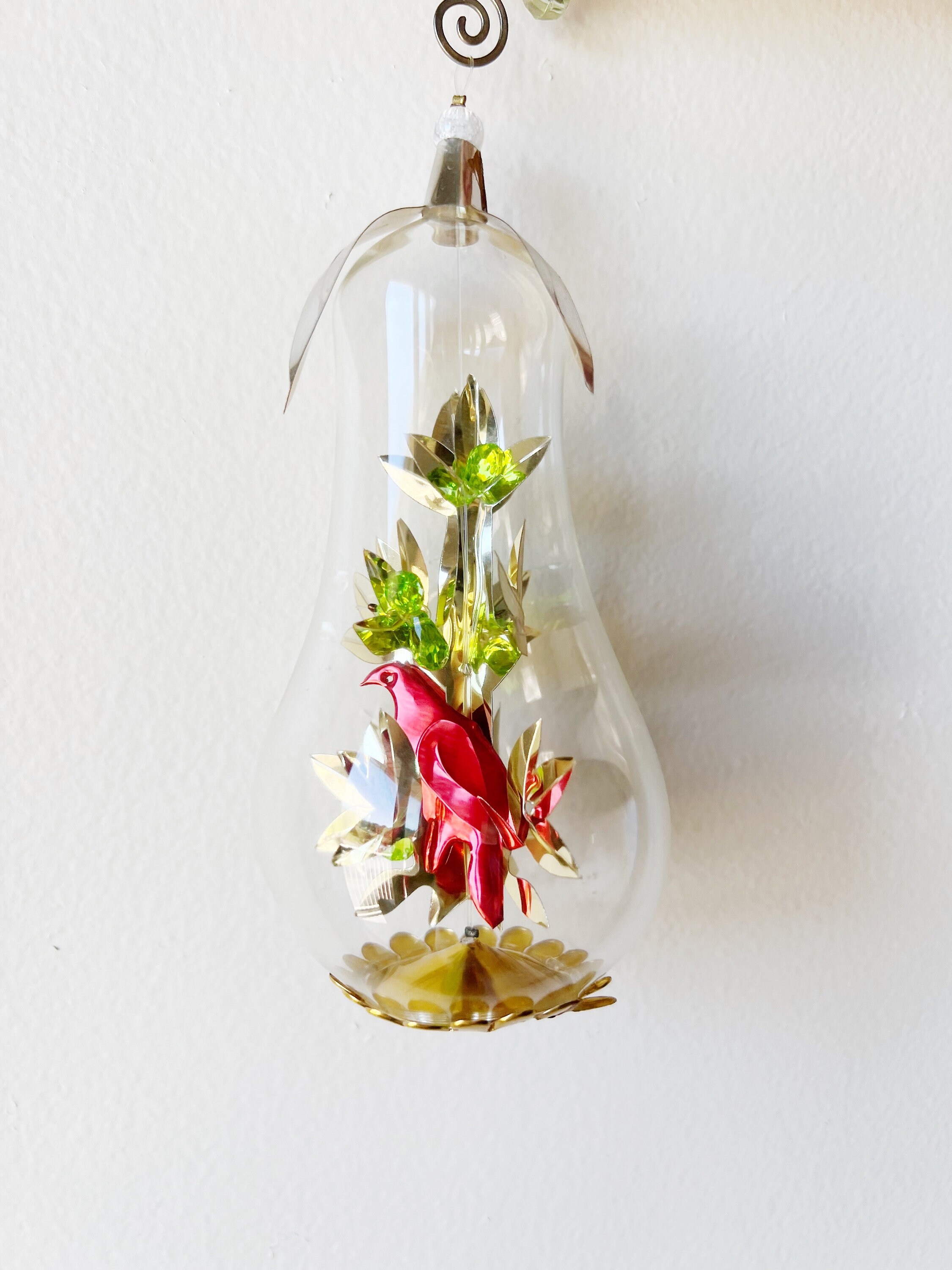 Vintage Resl Lenz West Germany Blown Glass Ornaments Partridge in Tree ...