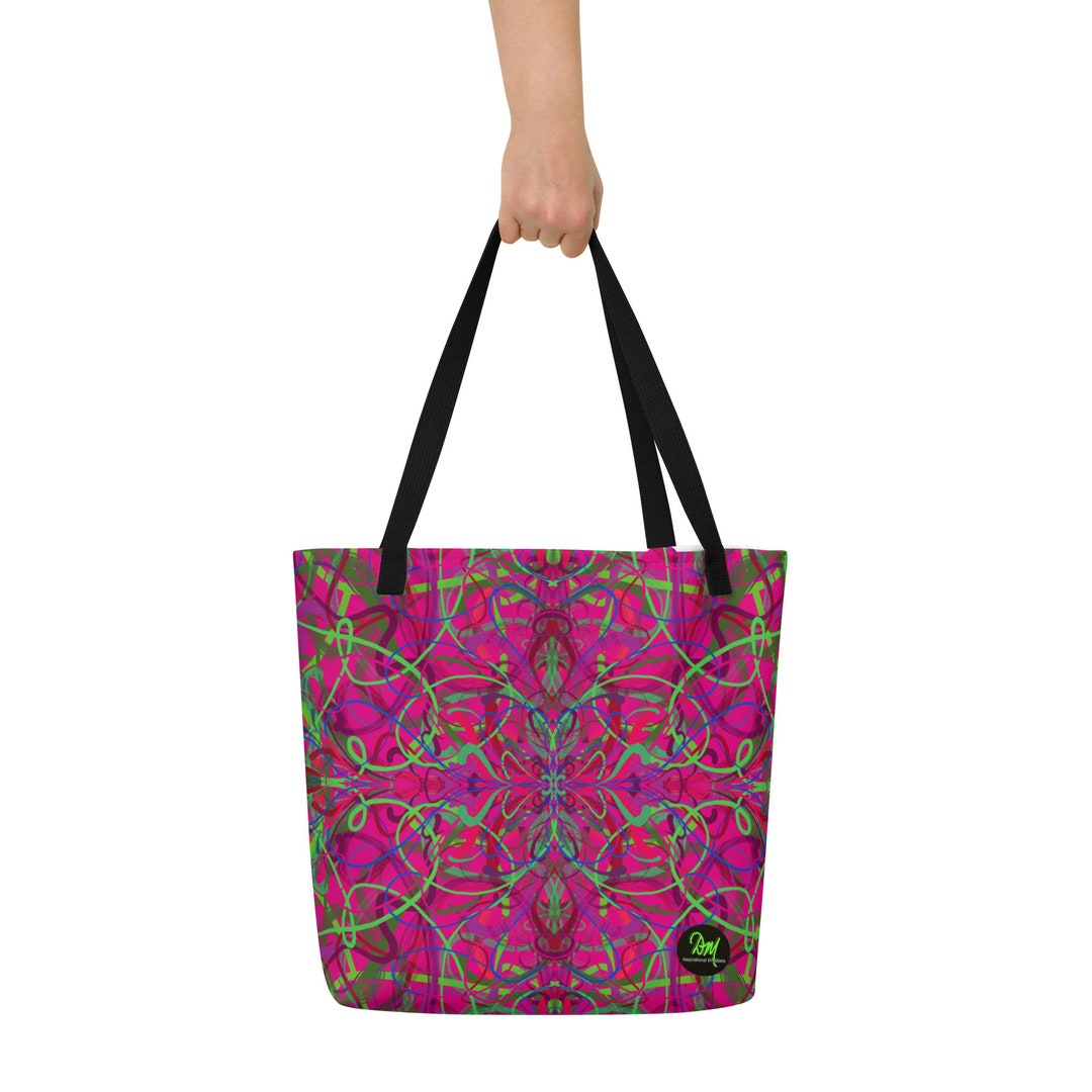 Large Canvas Tote Bag SJ Series Fuchsia Theme Abstract - Etsy