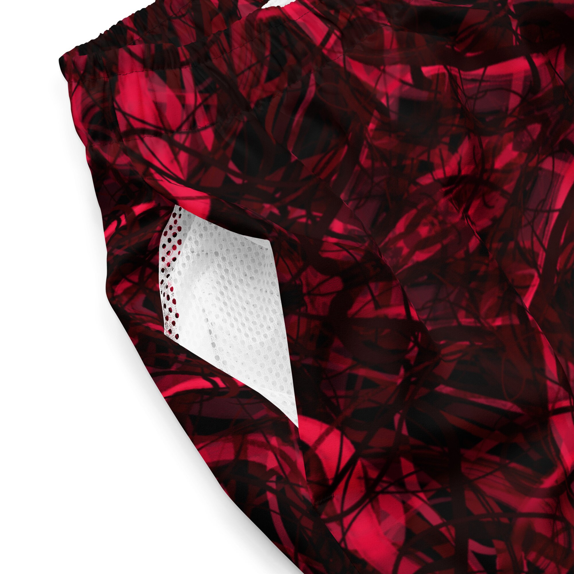 Men's Swim Trunks Red Original Abstract Art Design by DM - Etsy