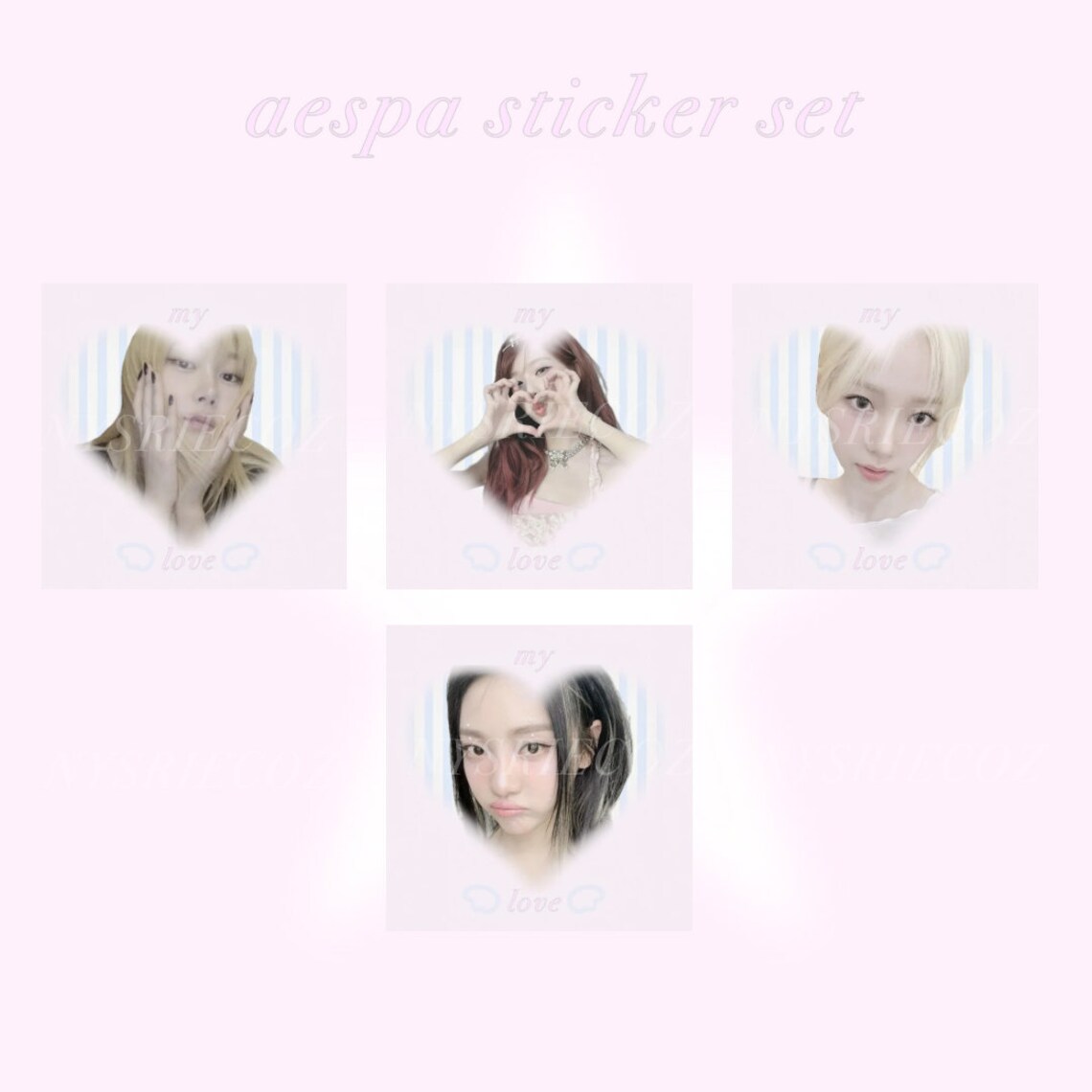Aespa Sticker Kpop Stickers Waterproof Stickers Pink Kpop Stickers ...