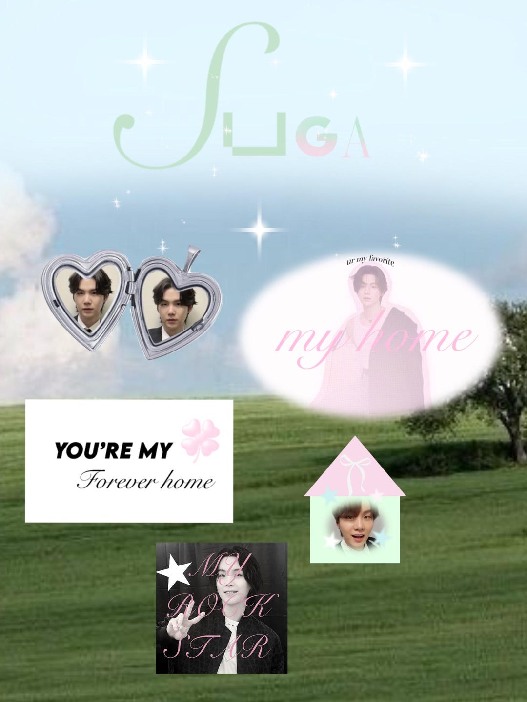 Bts Suga Sticker Pack — Kpop Stickers — Waterproof Stickers — Pink Kpop ...