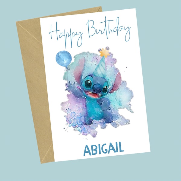 Lilo and Stitch Birthday Card - Etsy UK