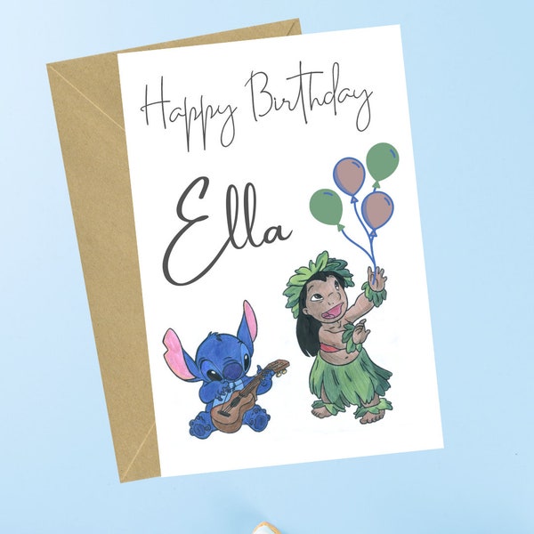 Lilo and Stitch Birthday Card - Etsy UK