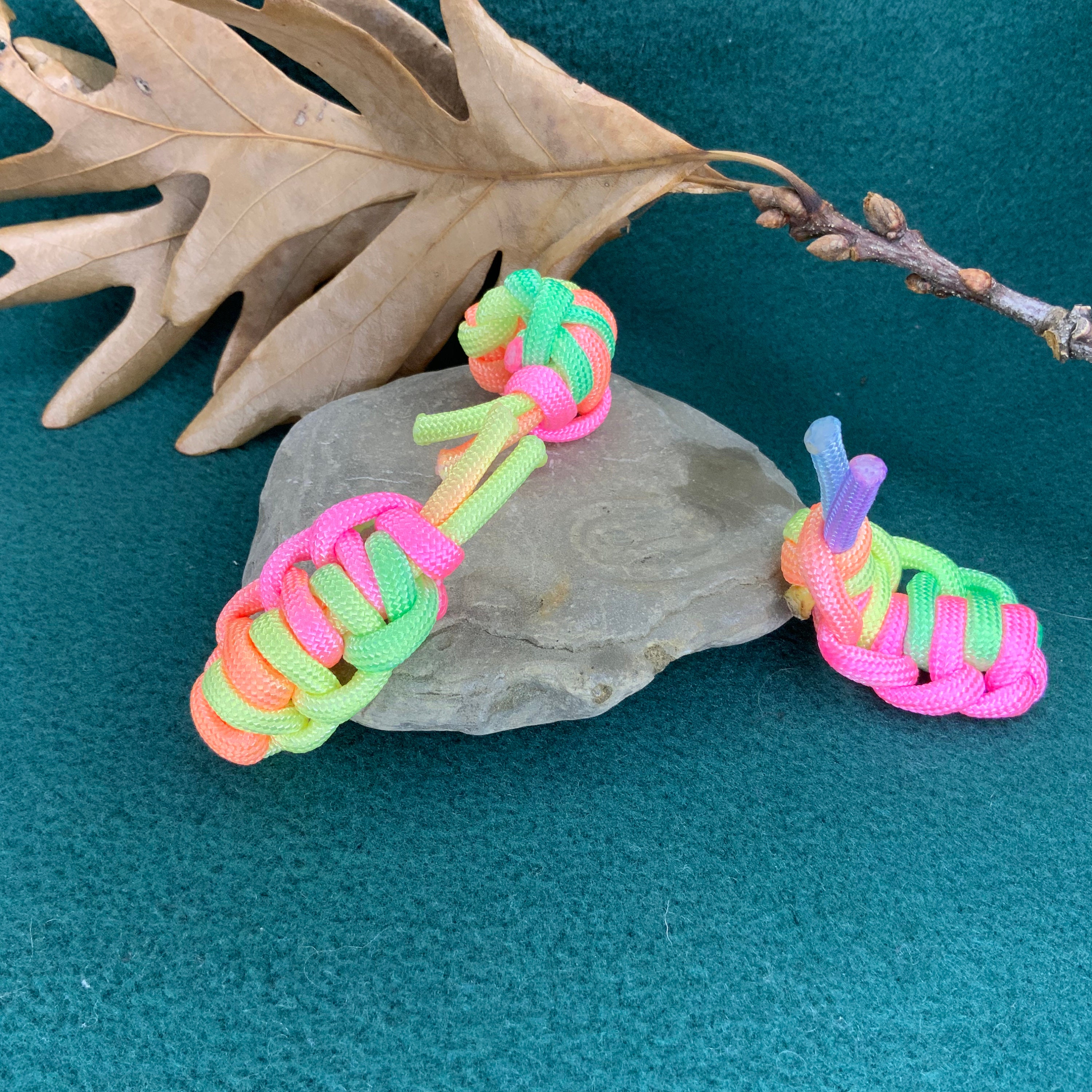 Paracord knot-a-pod Rollypoly Isopod Bug Handmade Rainbow Neon Pastel ...