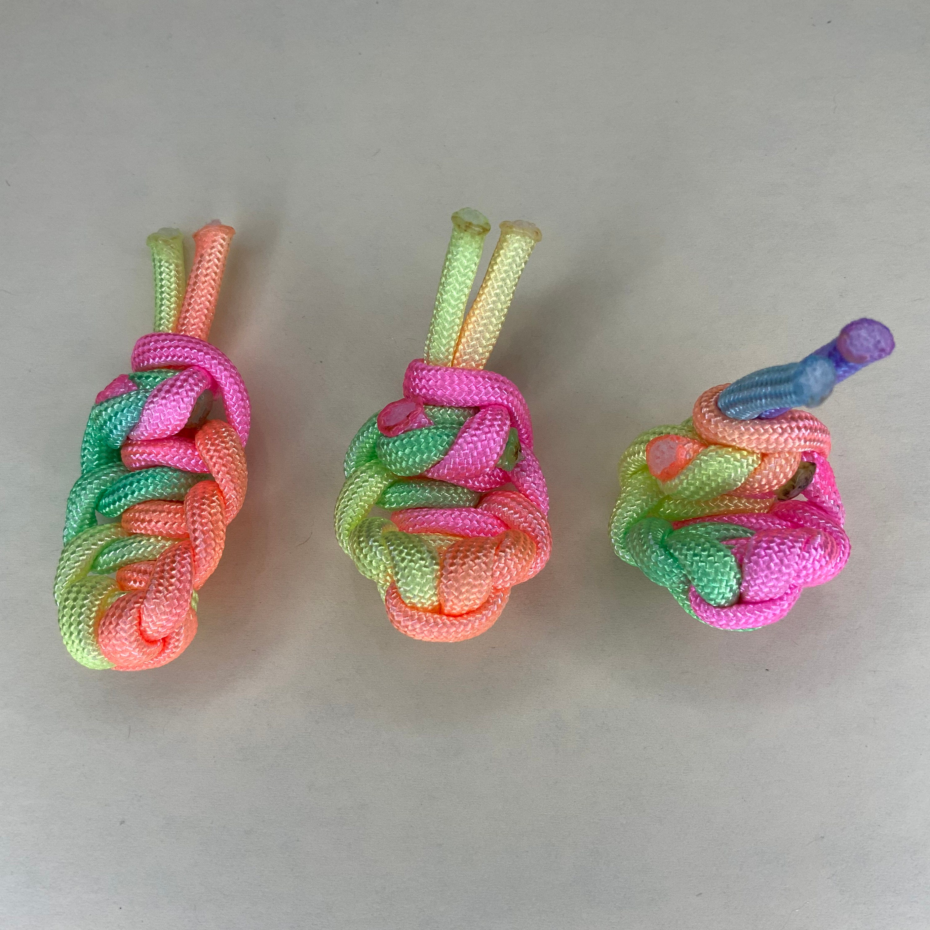 Paracord knot-a-pod Rollypoly Isopod Bug Handmade Rainbow Neon Pastel ...