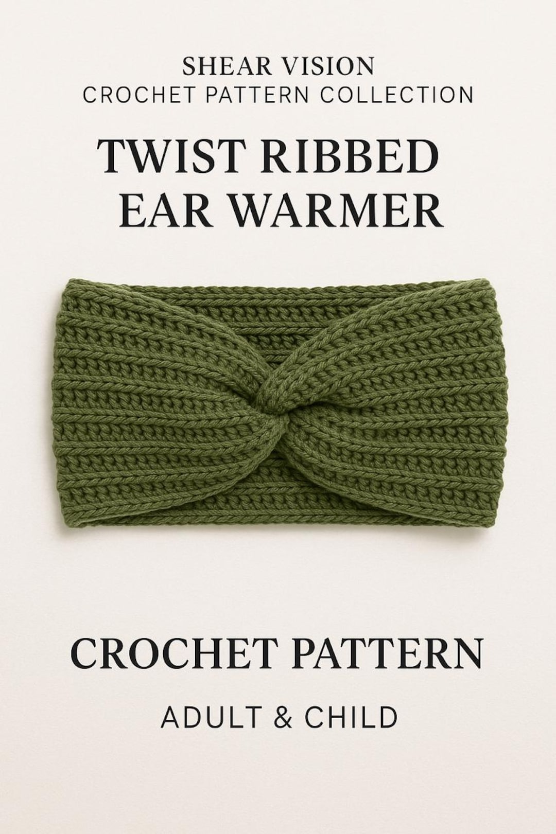 Twisted Ribbed Ear Warmer Instant Download Pattern-easy Crochet - Etsy