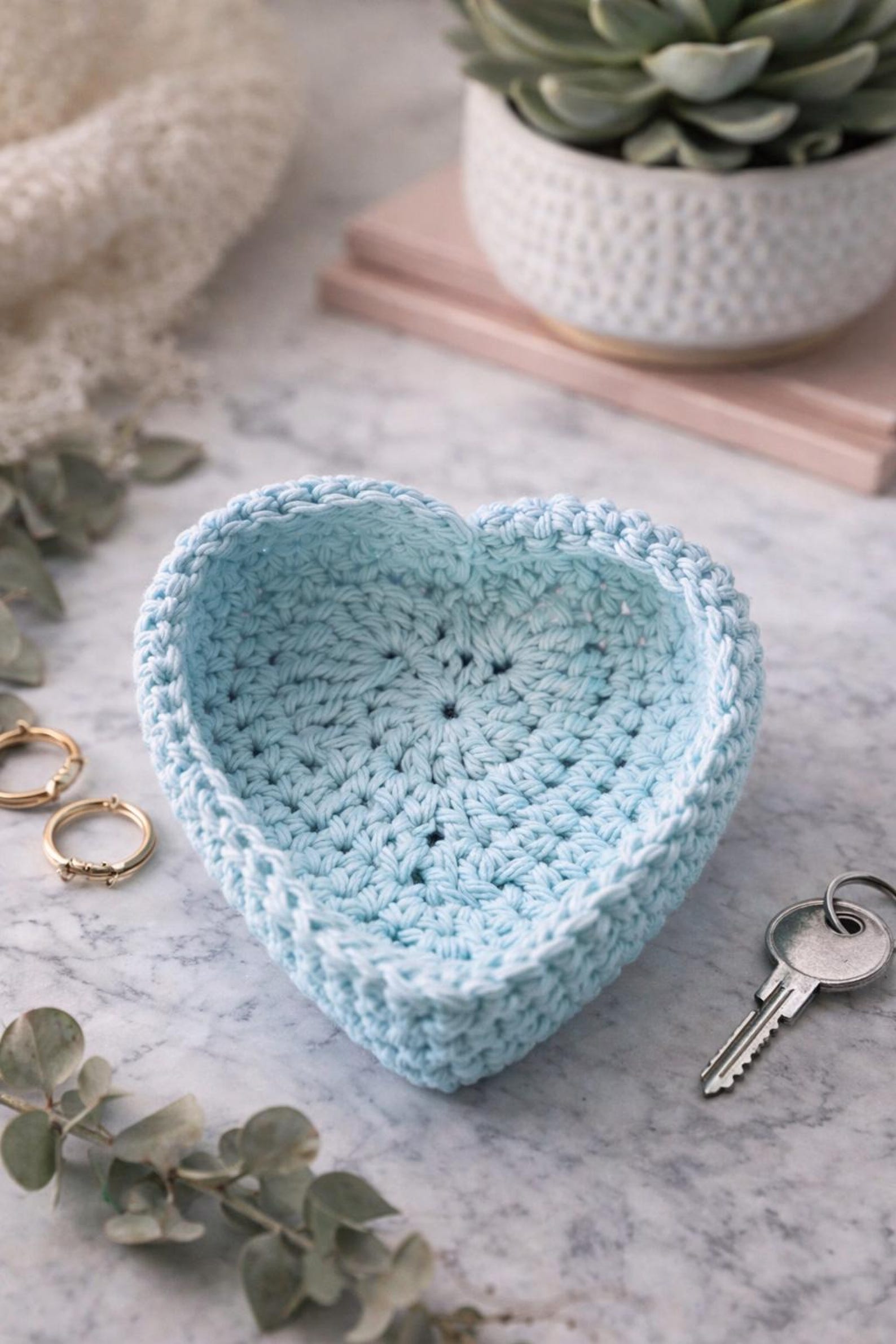 Heart Trinket Tray Crochet Pattern | Sculptural Jewelry Holder (PDF ...
